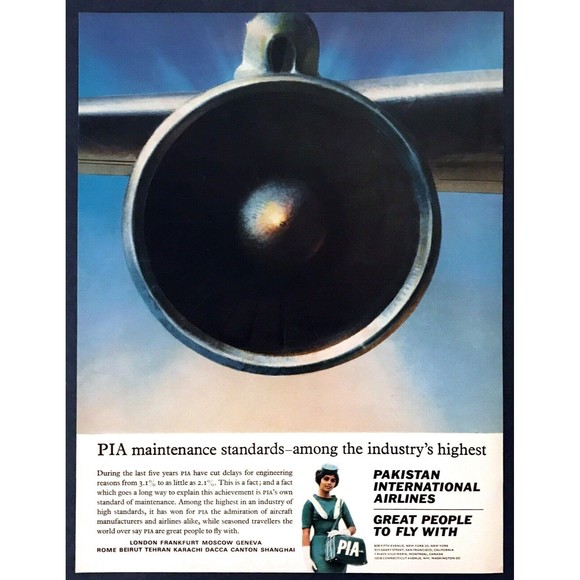 Pakistan Airlines | Wall Decor | 965 Pakistan Airlines Stewardess Jet ...